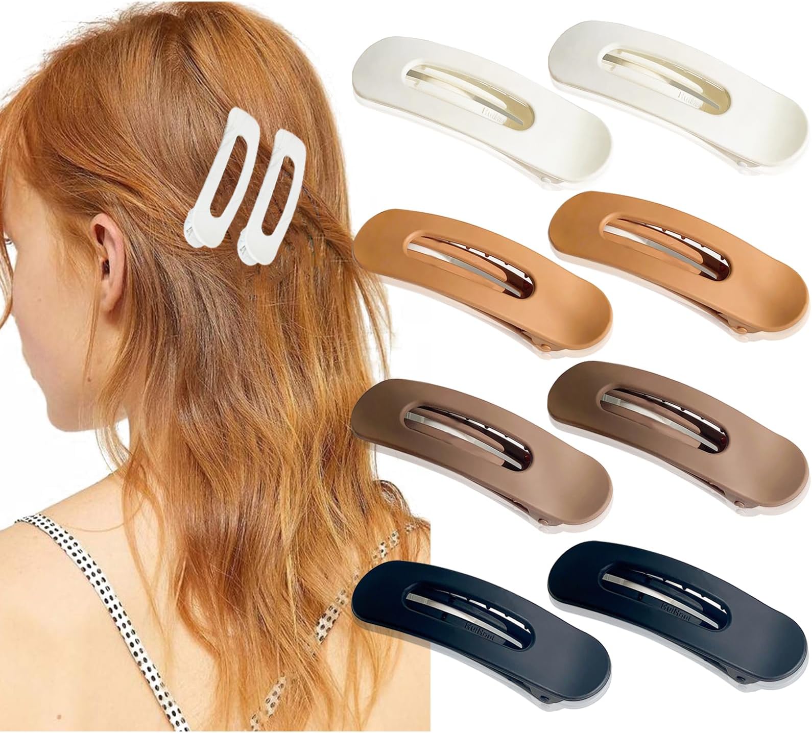 Amazon.com : 7PCS Large Flat Claw Clips for Thick Hair, Matte Flat Lay ...