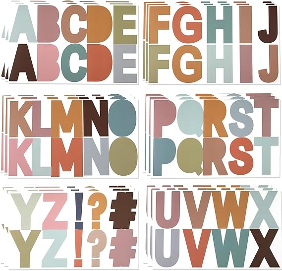 Amazon.com: BOXOB 232pcs 24 Sheets Letter Stickers, 2.5 Inch Self ...
