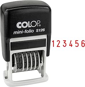 Amazon.com : Mark 2000-S126 Self-Inking Number Stamp - Red Color ...