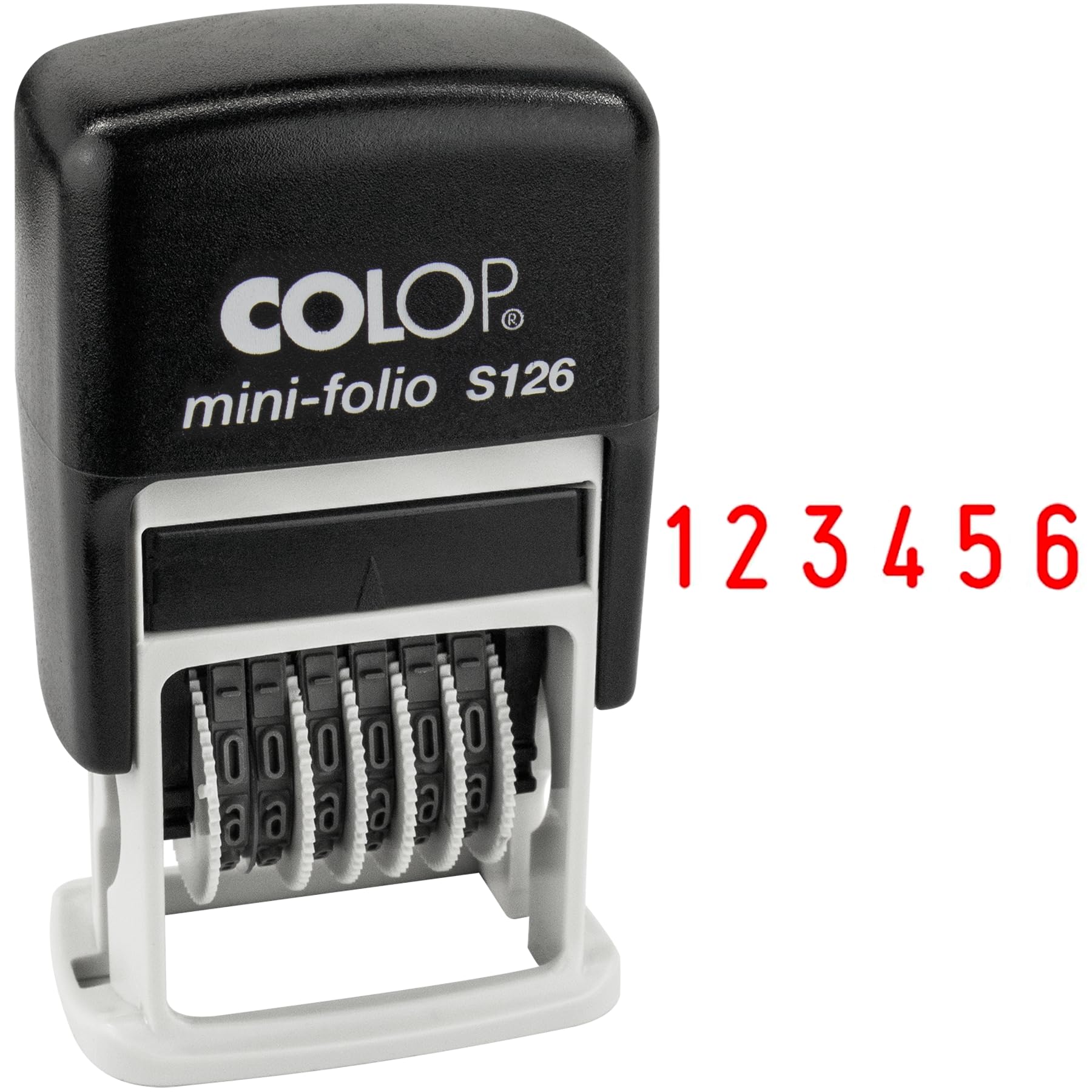 Amazon.com : Mark 2000-S126 Self-Inking Number Stamp - Red Color ...