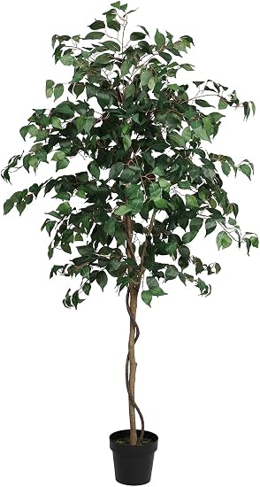 Amazon.com: TDIAOL Artificial Ficus Tree, 6FT Tall Fake Ficus Silk Tree ...