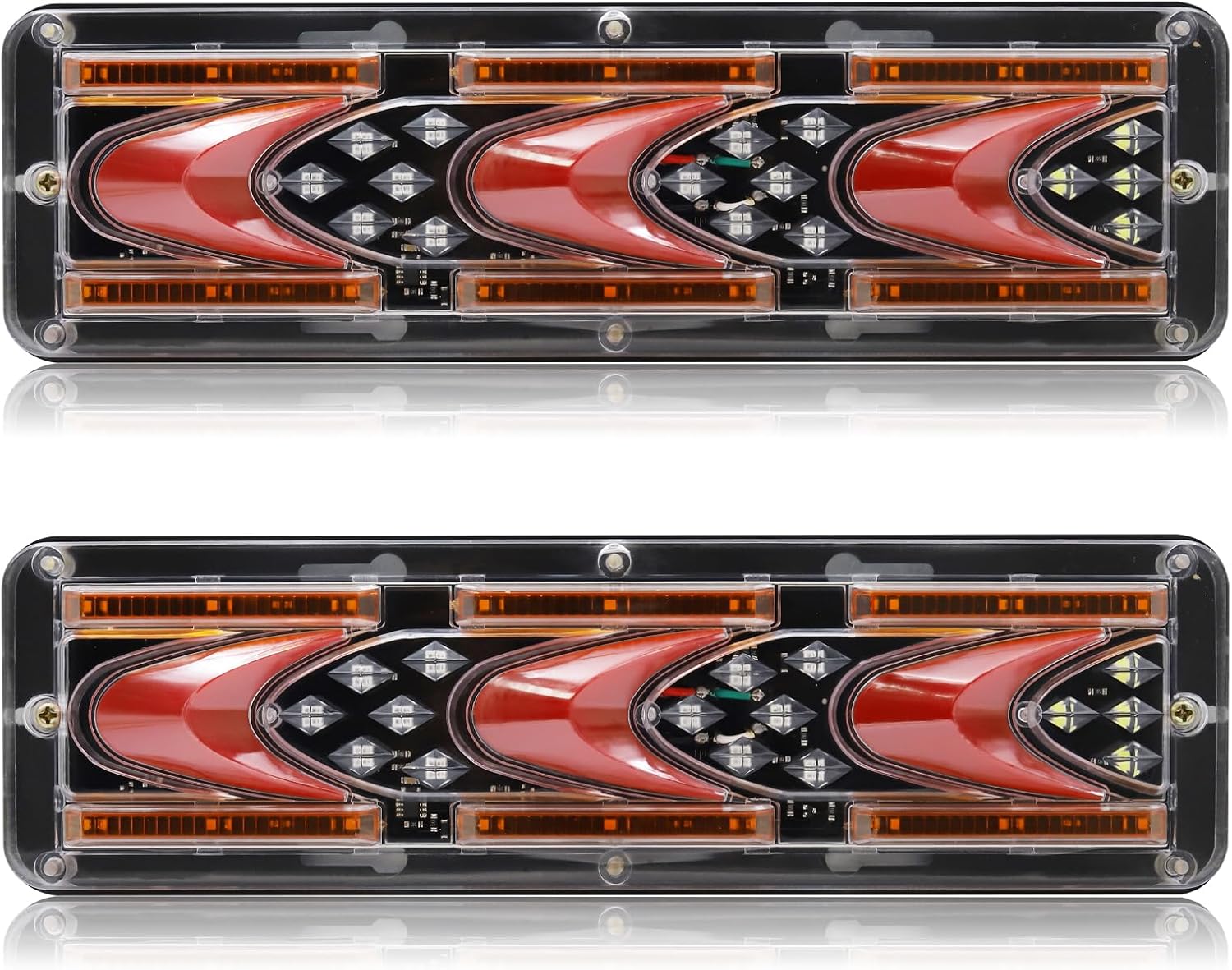 Amazon.com: YnGia 2PCS Truck Tail Lights - 24V Flowing Turn Signal ...