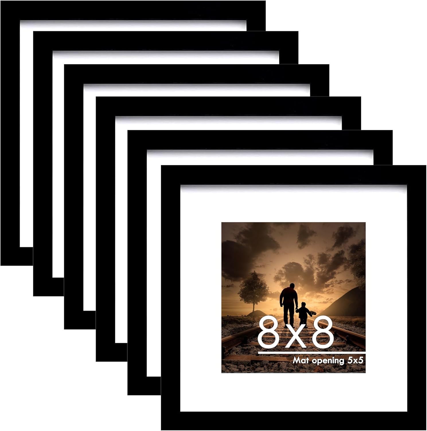 Amazon.com - PEALSN 8x8 Picture Frame Set of 6, Display Pictures 5x5 ...