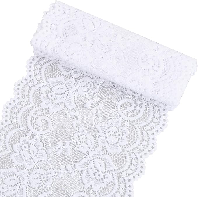 White Lace Ribbon, Vintage Floral Pattern Lace Trim, Wide Decorative ...