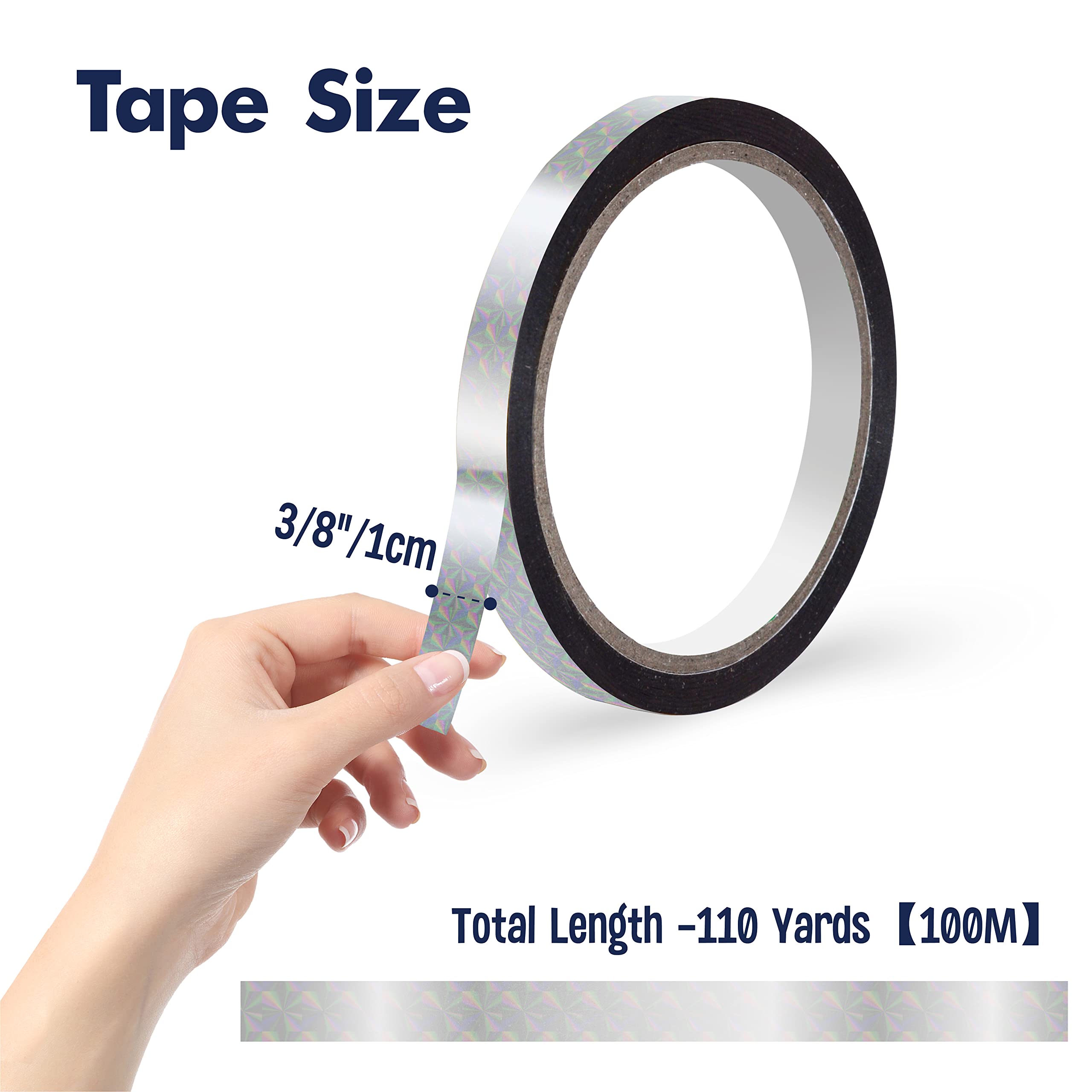 Snapklik.com : 110 Yard Holographic Silver Graphic Tape, Sparkle ...