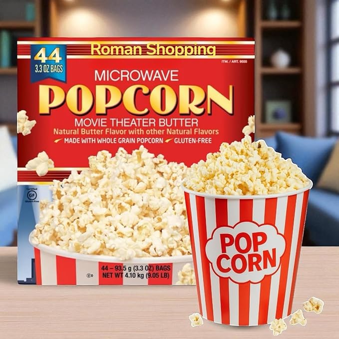 Amazon.com: Microwave Popcorn – 44 Bags, 3.3 oz Each, Whole Grain ...