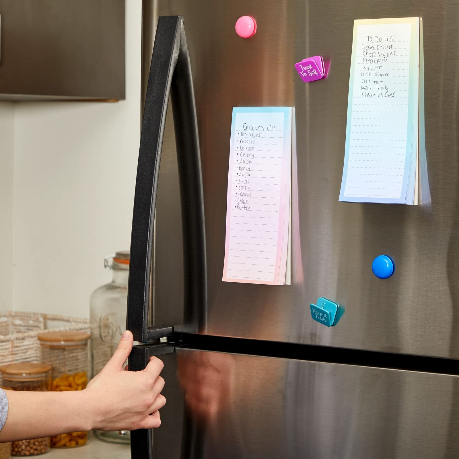 Snapklik.com : 6 Pack Magnetic Notepads For Refrigerator, Grocery ...
