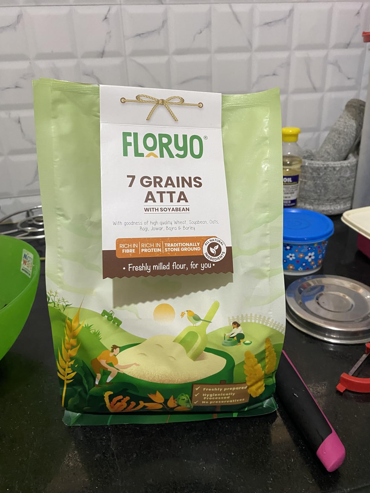 Floryo 7 Grain Multigrain Atta (with Soyabean) | Freshly Milled After ...