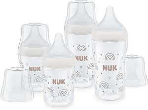 NUK Perfect Match Baby Bottles Set | 3+ Months | Adapts to Baby's Palate | Temperature Control ...