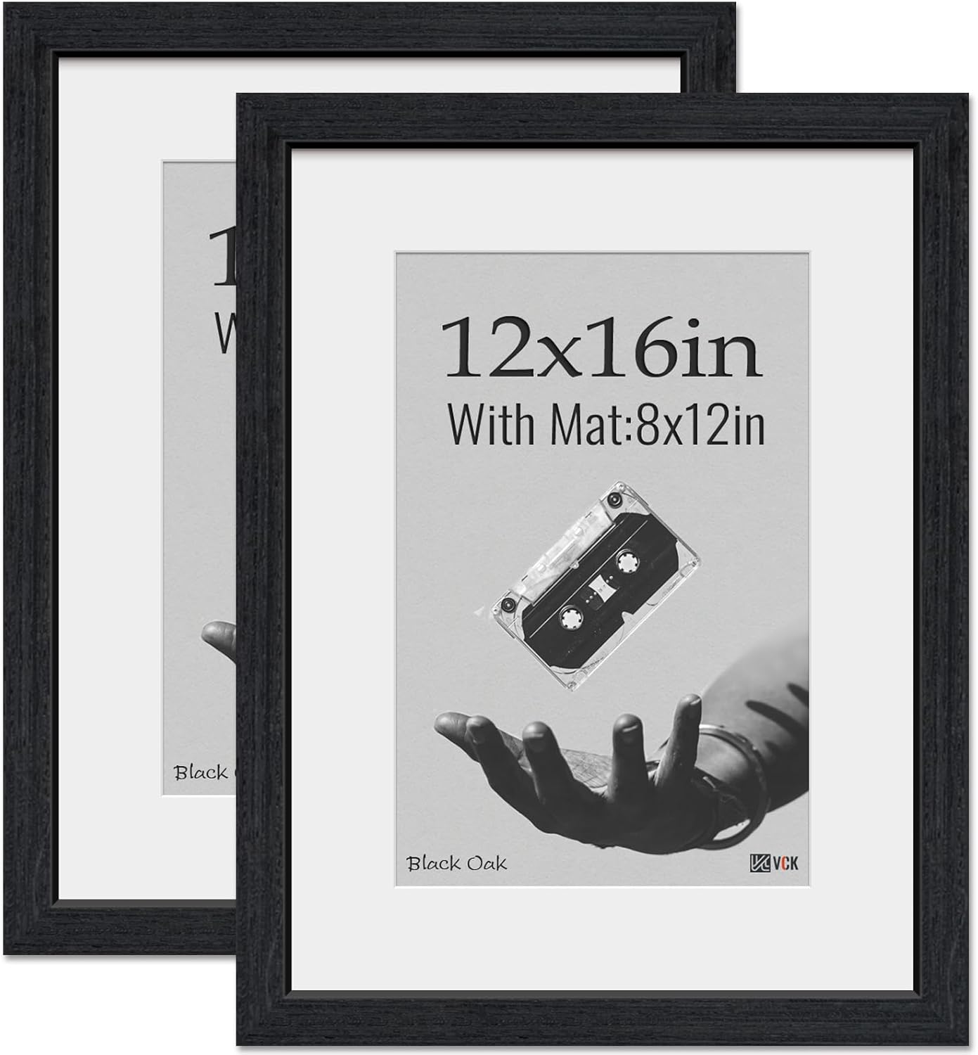 Amazon.com - VCK 12x16 Picture Frame 2 Pack, Natural Wood Grain Black ...