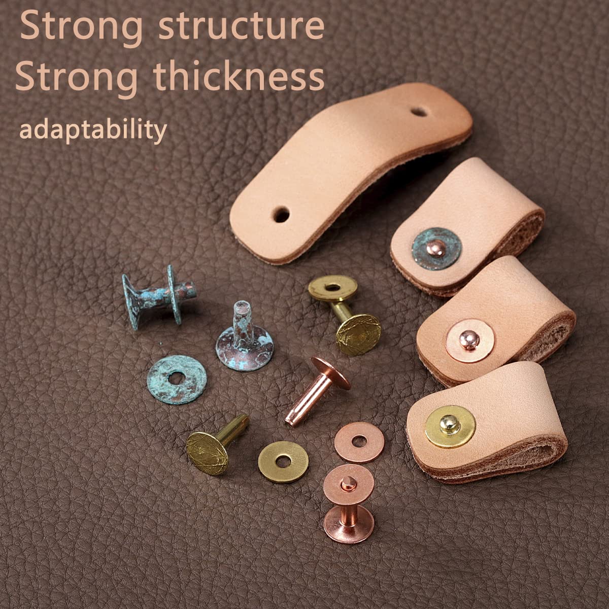 Snapklik.com : WUTA 100 Pcs Copper Rivets & Burrs, Leather Copper Rivet ...