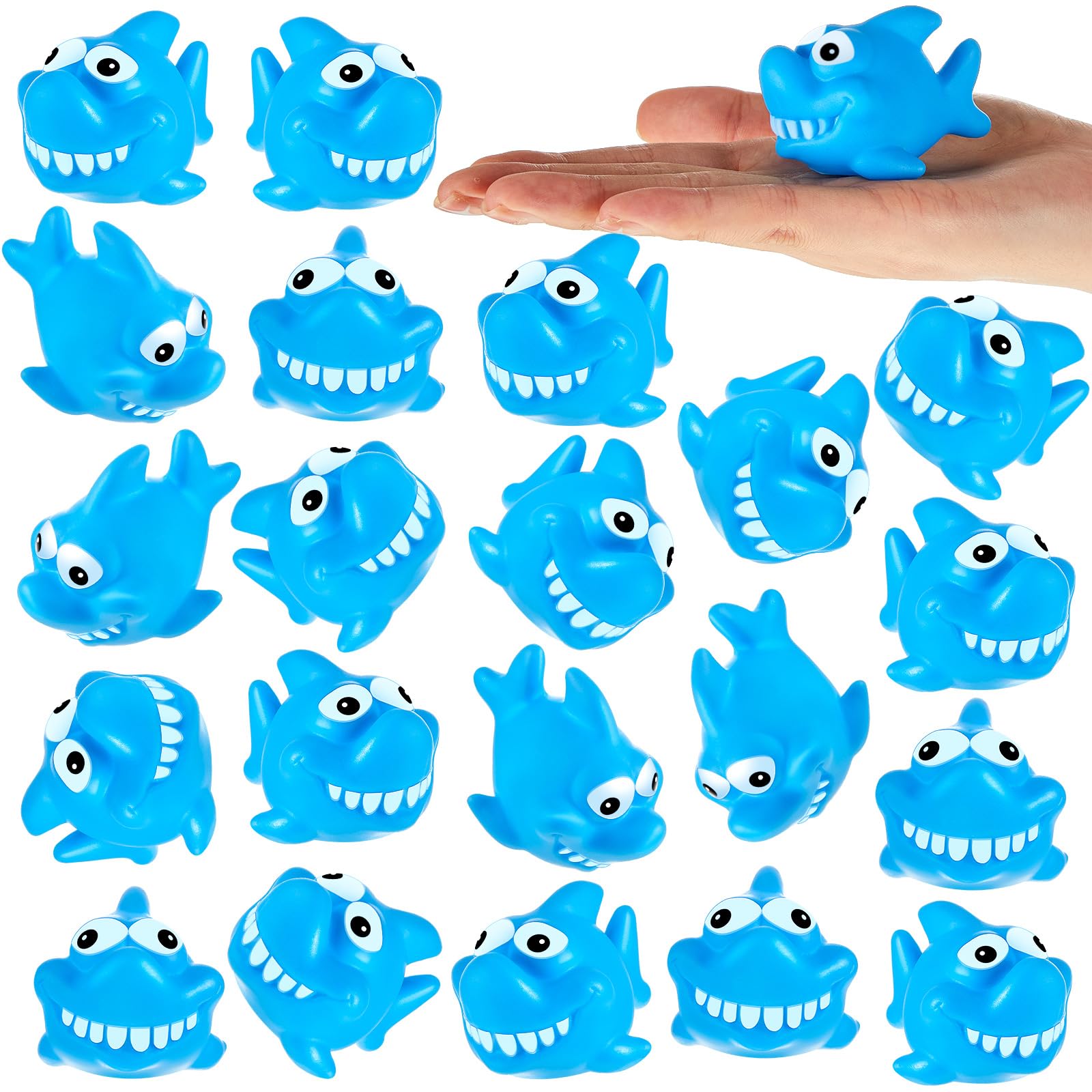 Snapklik.com : 24 Pcs Bulk Rubber Sharks 2 Inches Rubber Squirting ...