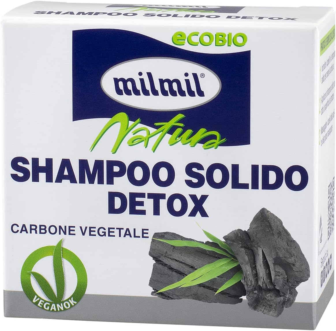 Milmil Dermo Natura Shampoo Solido al Carbone Vegetale e Aloe Vera ...