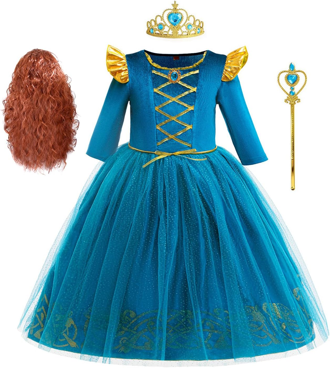 Amazon.com: Yazkimo Princess Merida Cosplay Costume Girls Halloween ...