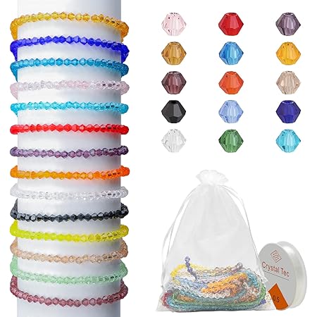 Amazon.com: 3mm Bicone Beads for Beading Making, FANGZHIDI 3750pcs AB ...