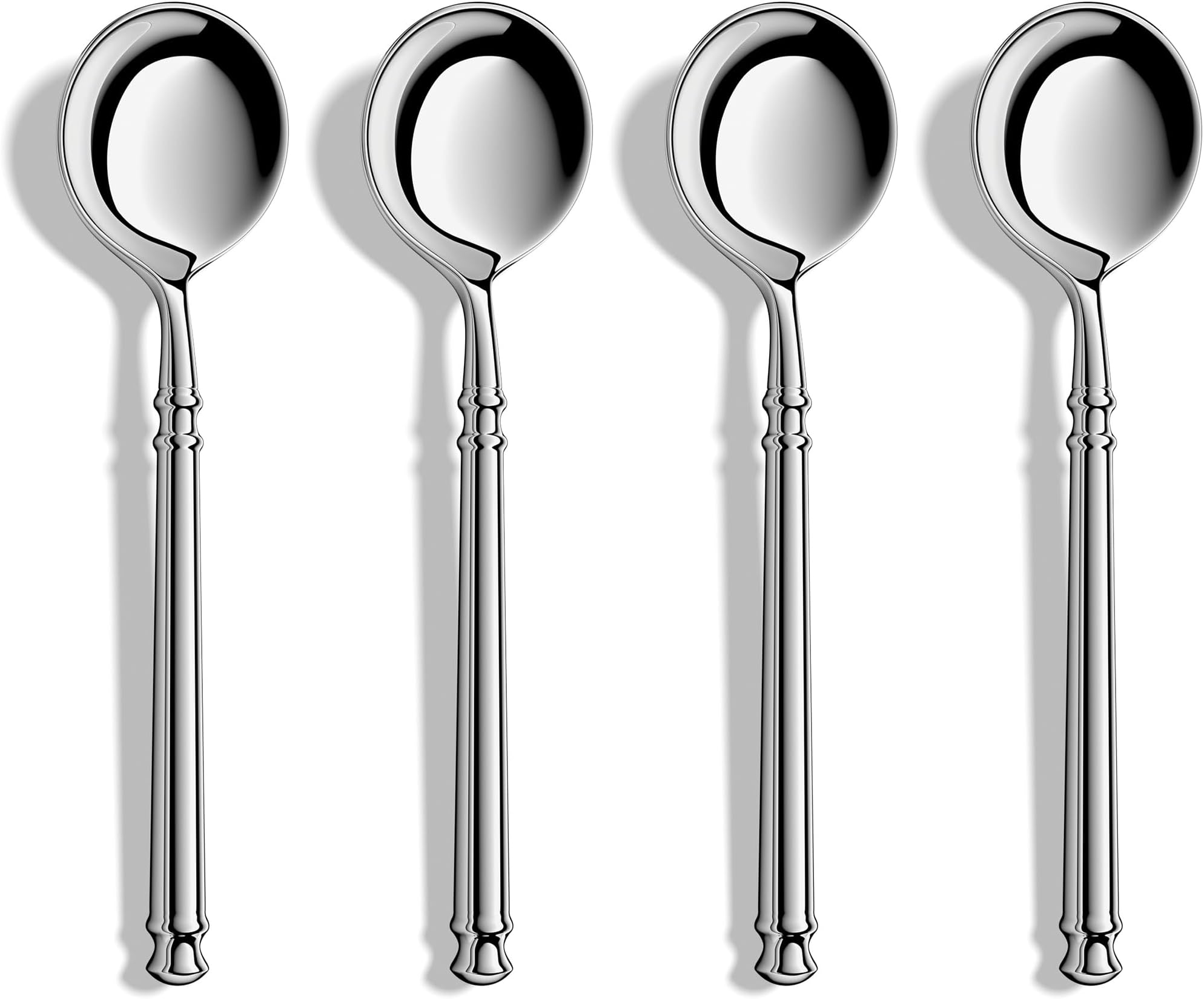 Amazon.com | Soup Spoons,Manual Forged 18/10 Stainless Steel Bouillon ...