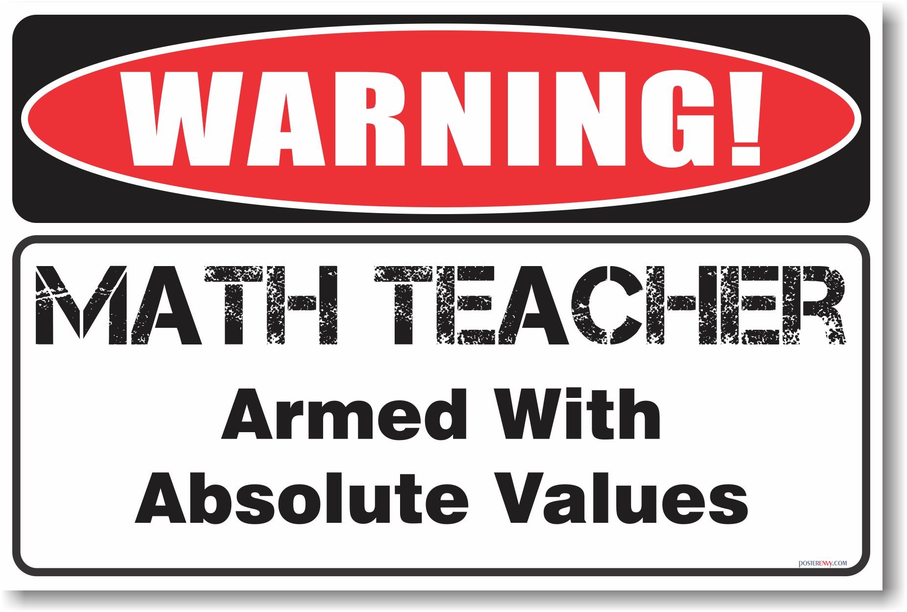 Amazon.com: Warning Math Teacher - New Humor Poster: Posters & Prints