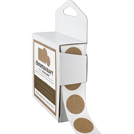 Amazon.com : ChromaLabel Round Label Permanent Kraft Dot Stickers, 500 ...