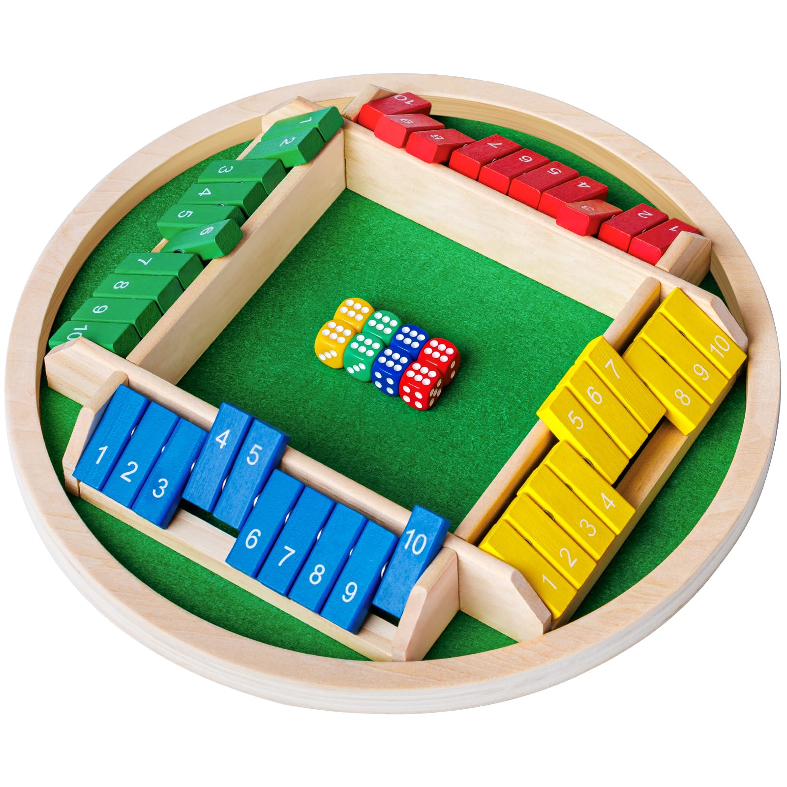 Amazon.com: Shut The Box Dice Game,2-4 Player Family Wooden Board Table ...