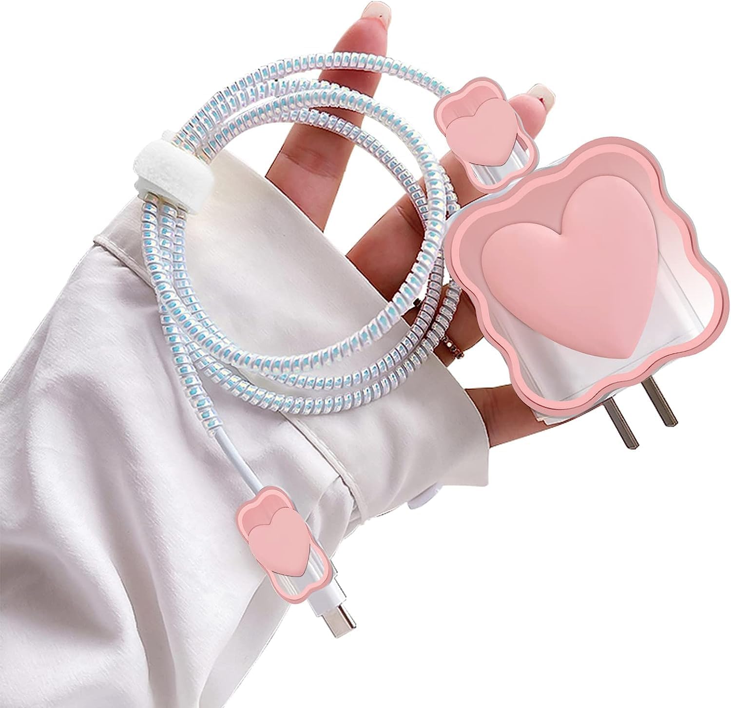 USTIYA Funda Protector Cable Cargador Phone Wire Saver Case para iPhone ...