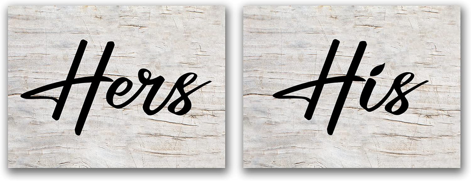 Amazon.com: His & Hers Sign Set; Hand Painted Sign Decor; his and Hers ...