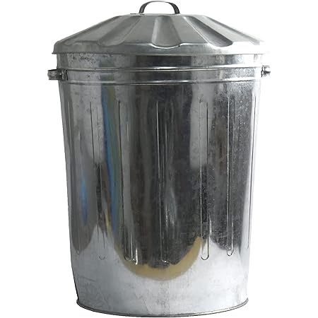 Sterling Ventures Large 90L Galvanised Metal Storage Bin with Lid and ...