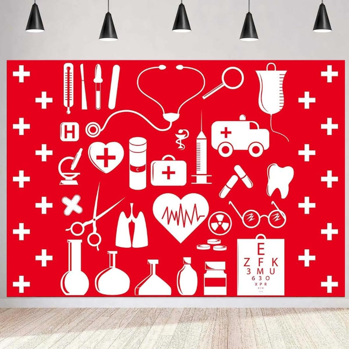 Amazon.com : Doctor and Nurse Supplies Backdrop Nurse Party Decorations ...