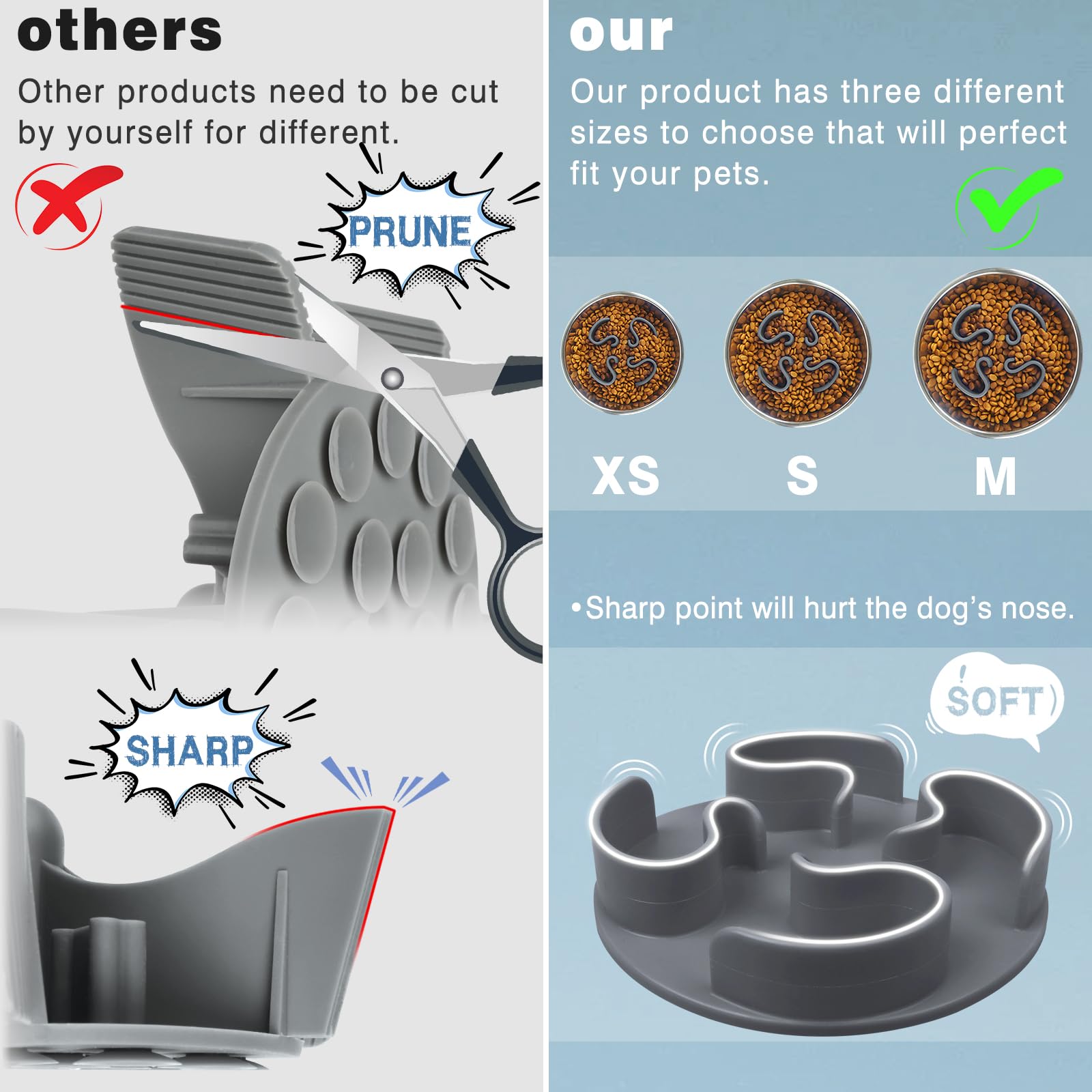 Snapklik.com : Winsee Slow Feeder Cat Bowls Insert, Dog Food Bowls ...