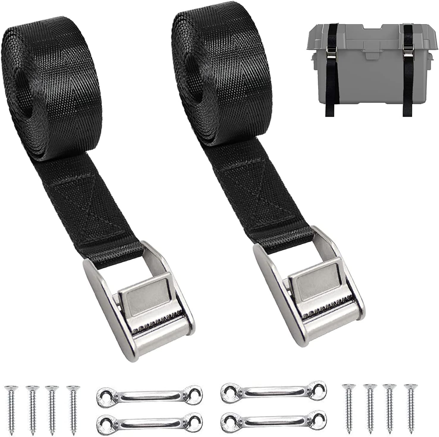 Amazon.com: Boat Cooler Tie-Down Strap Tie-Down Kit Battery Box Strap ...