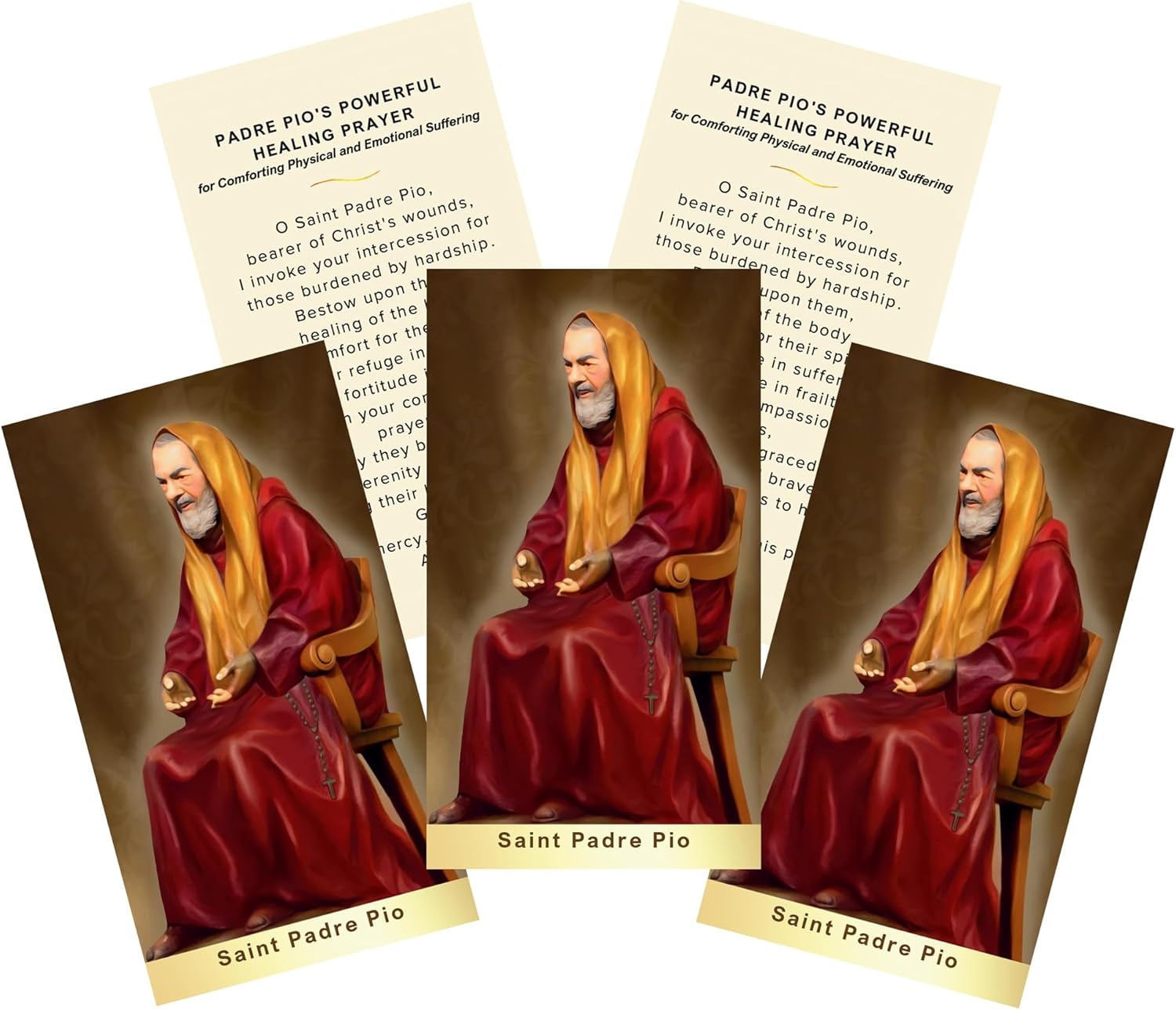 Amazon.com : Trendzeen St Padre Pio Prayer Card - 5 Saint Pio Prayer ...