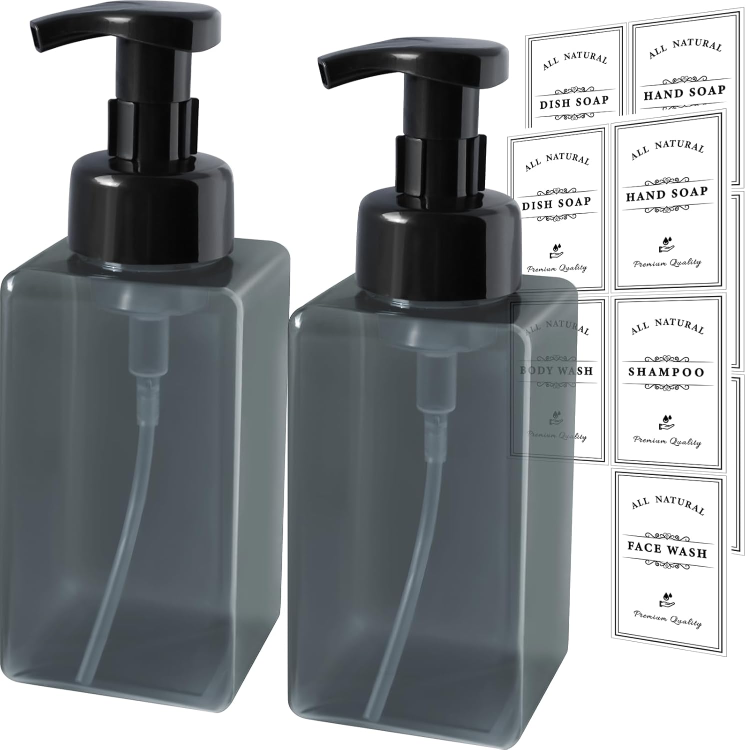 Amazon.com: Foaming Soap Dispenser, 2 Pack Plastic Refillable Foam Hand ...