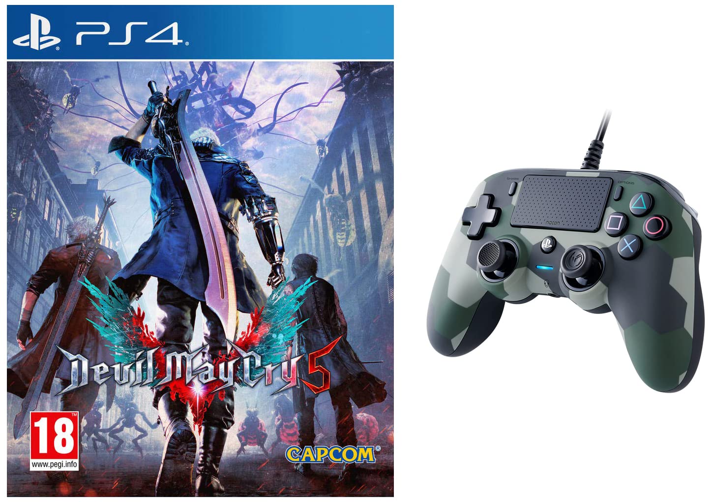Buy Capcom Devil May Cry 5 (PS4)+Nacon Wired Compact Controller for PS4 ...