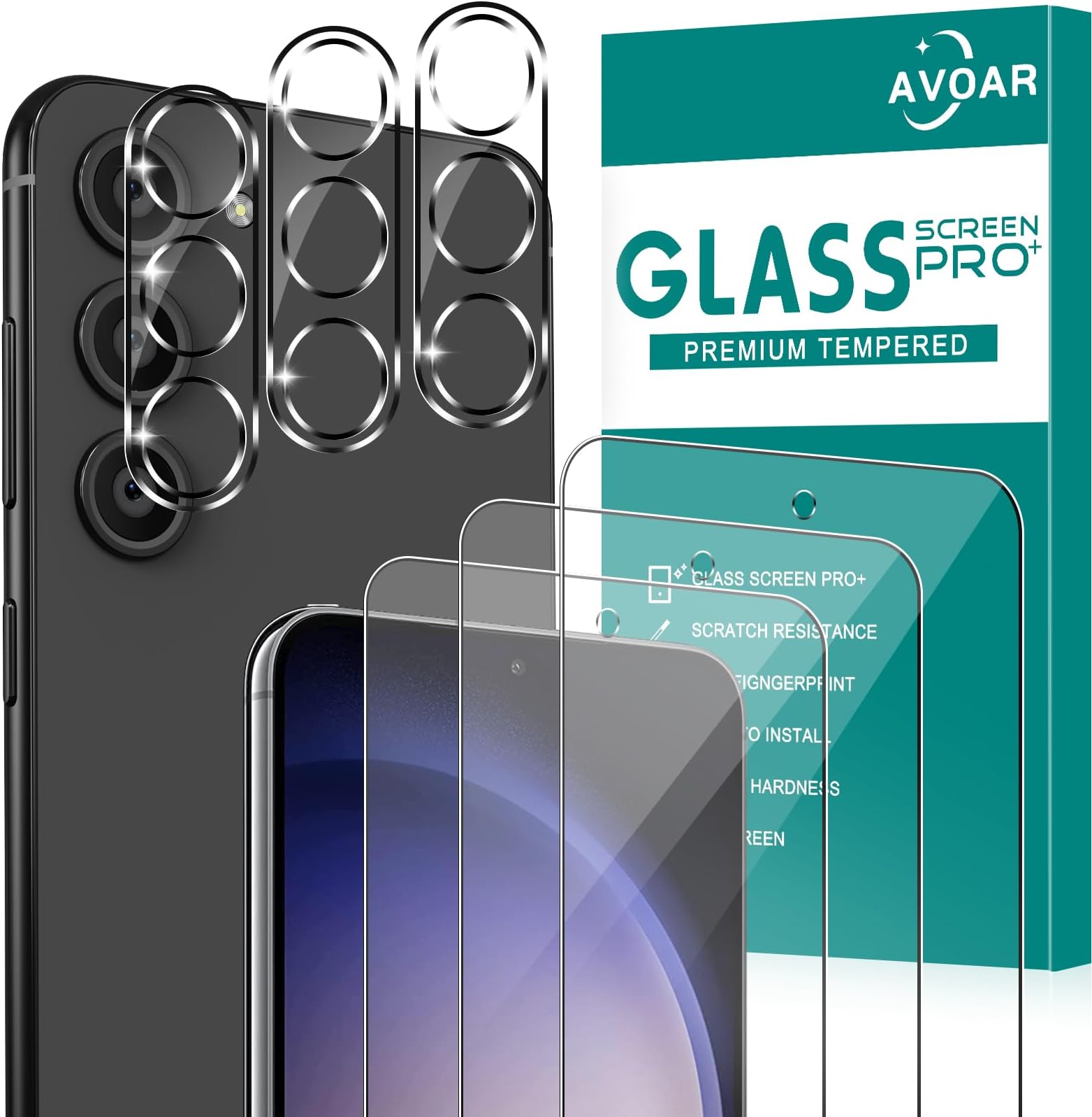 Amazon.com: AVOAR [3+3 Pack Glass Screen Protector for Samsung Galaxy ...