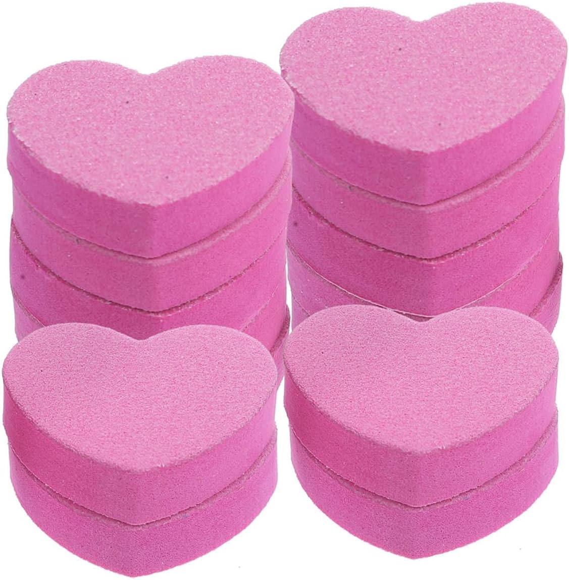 Amazon.com : IDEANATEGRATE 100pcs Pink Heart-Shaped Sponge Block Nail ...