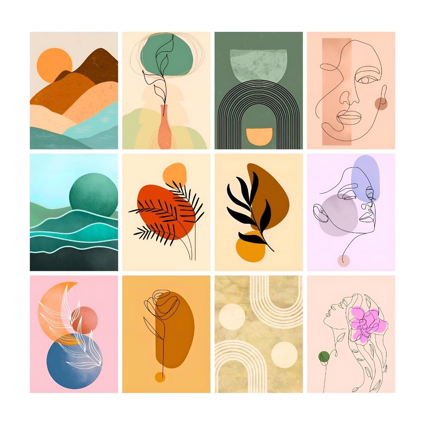 Brandian 12 Pcs Aesthetic Boho Posters For Room Decoration And Wall Art ...