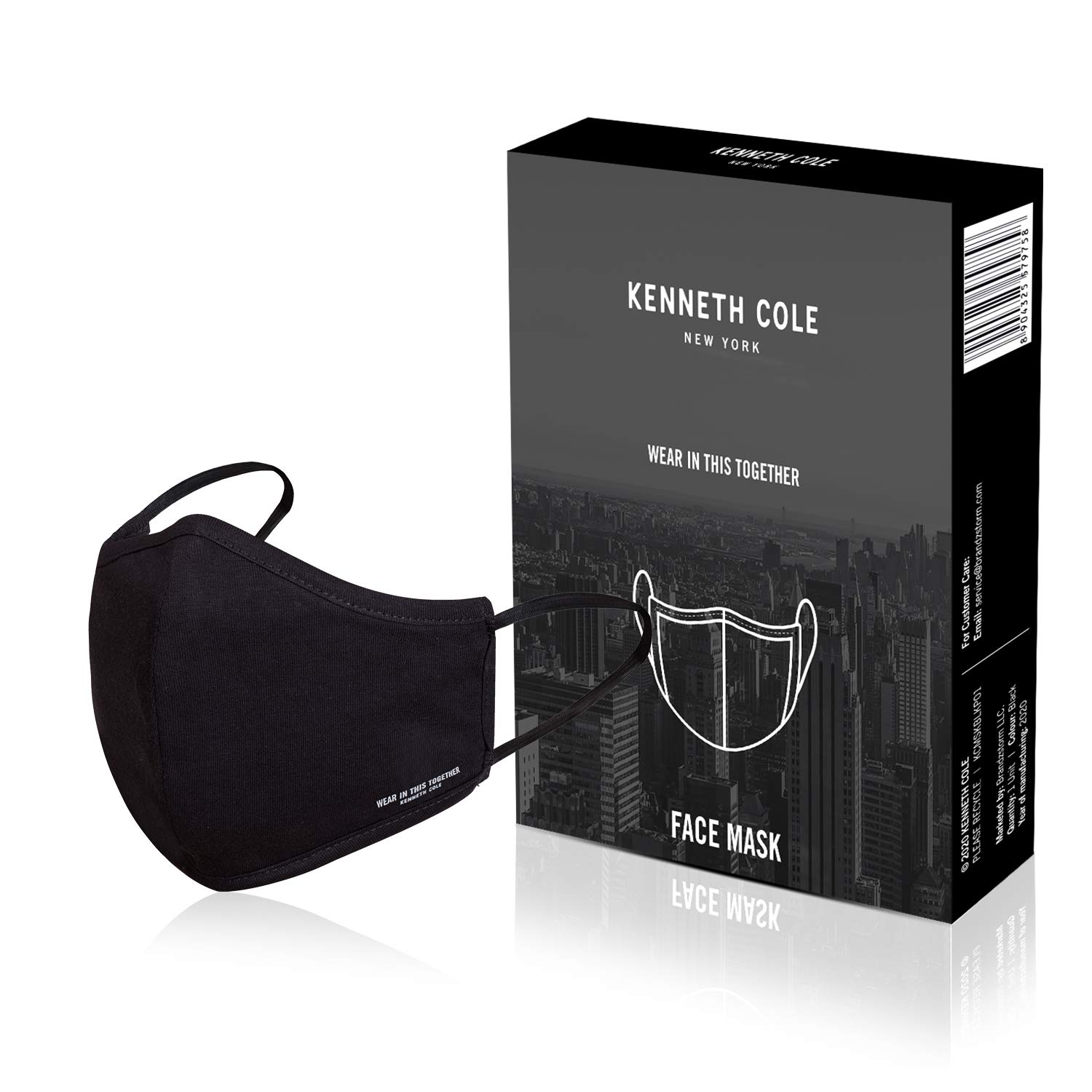 Kenneth Cole Cotton Reuseable Face Mask (Black, Without Valve, Pack of ...