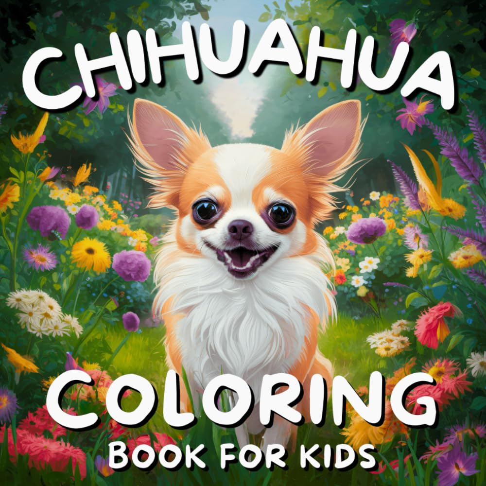 Chihuahua Coloring Book For Kids: 45 Cute and Fun Dog Animal Coloring Pages for Girls and Boys ...