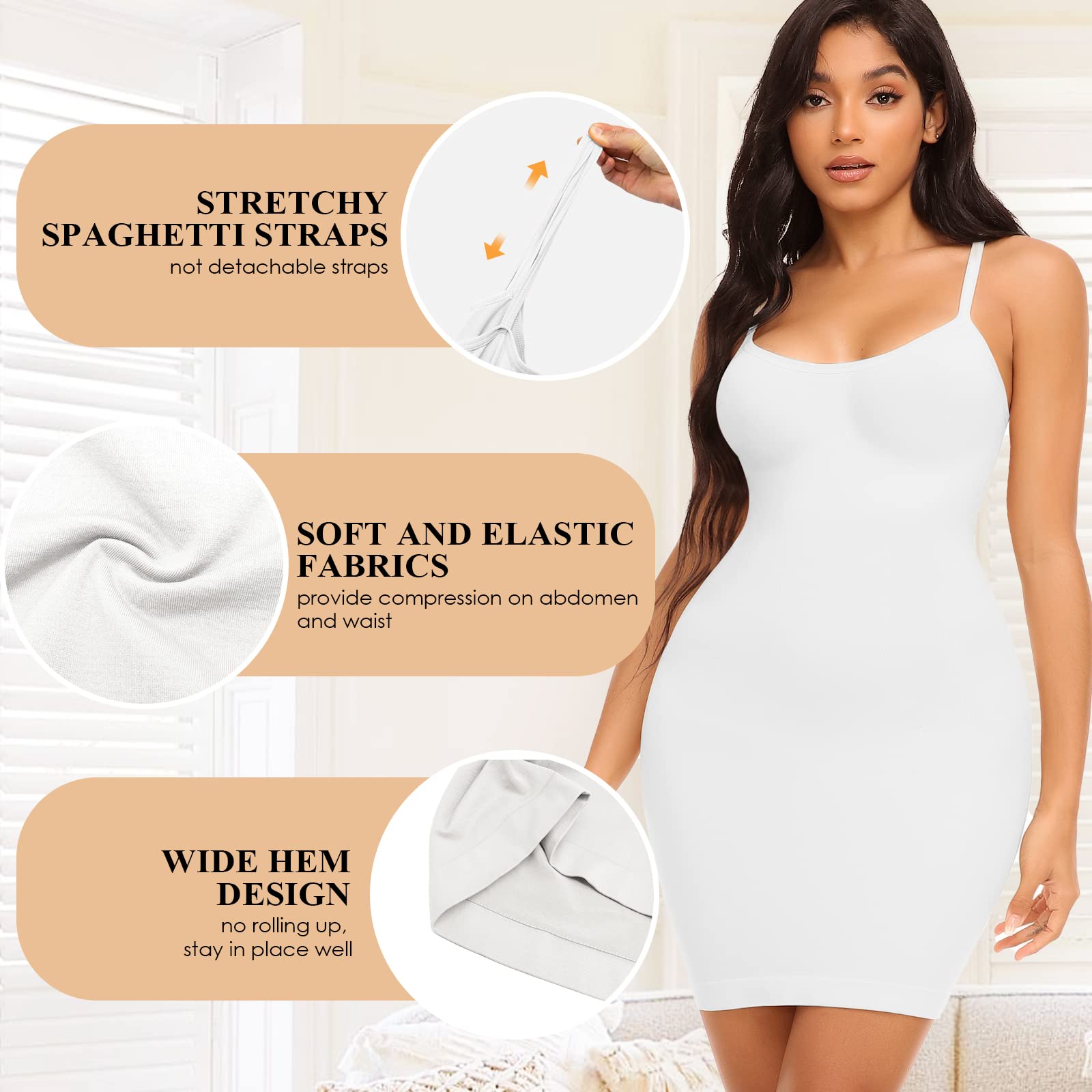 Snapklik.com : Womens Shapewear Slips For Under Dresses Tummy Control ...