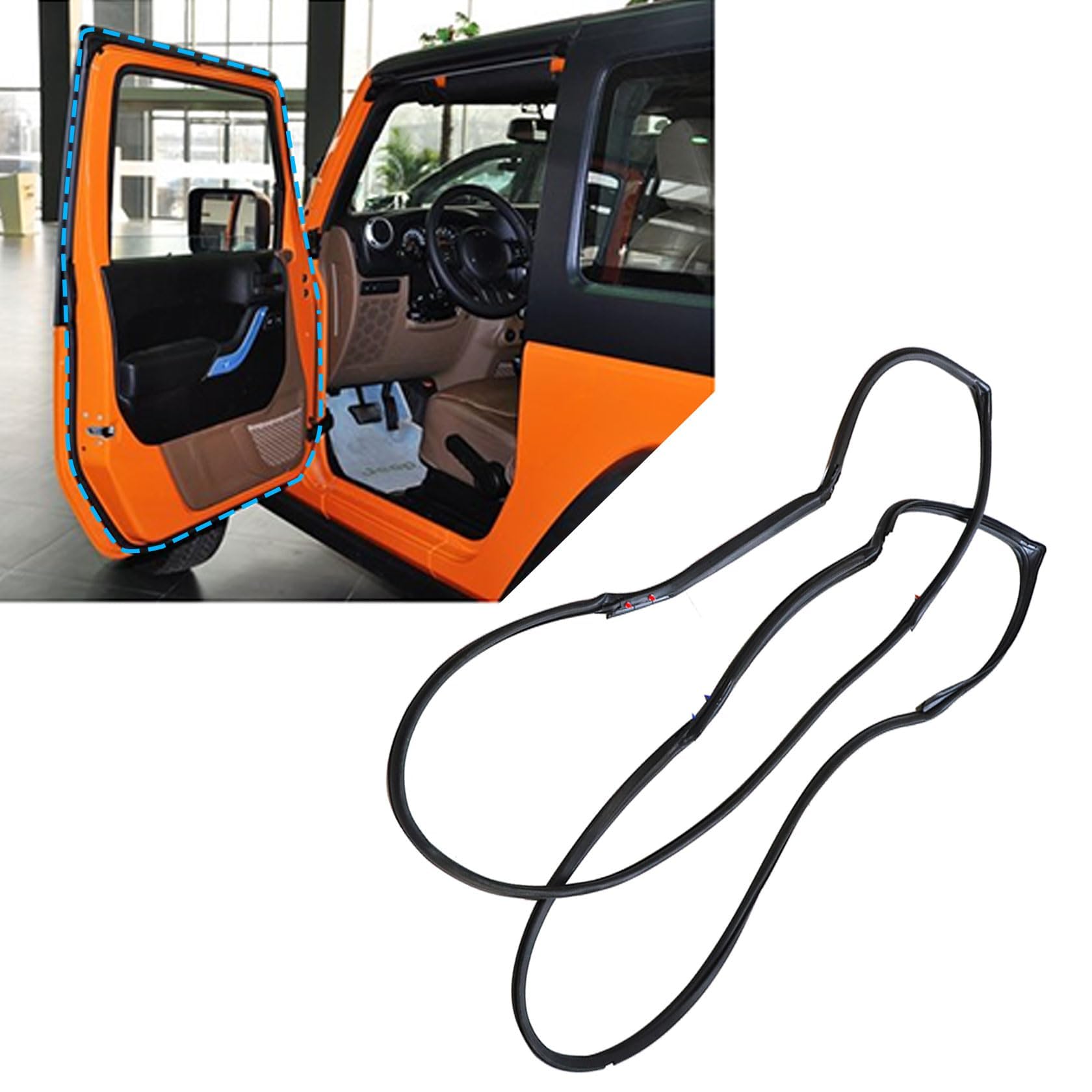 FZJDSD 1 Pair Front Full Door Felt Gasket Trim Seal Weatherstrip ...