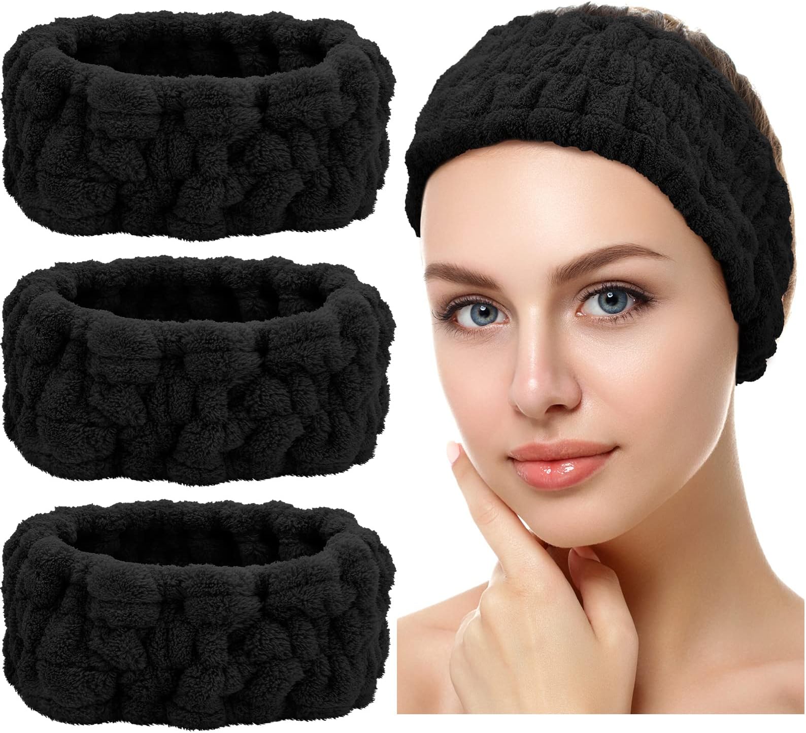 Amazon.com : Chuangdi 3 Pieces Spa Headband for Women Facial Makeup ...