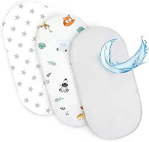 Fitted Sheet Pram Baby Fitted Sheets Set of 3: 75 x 35 cm - 2 x Flat ...