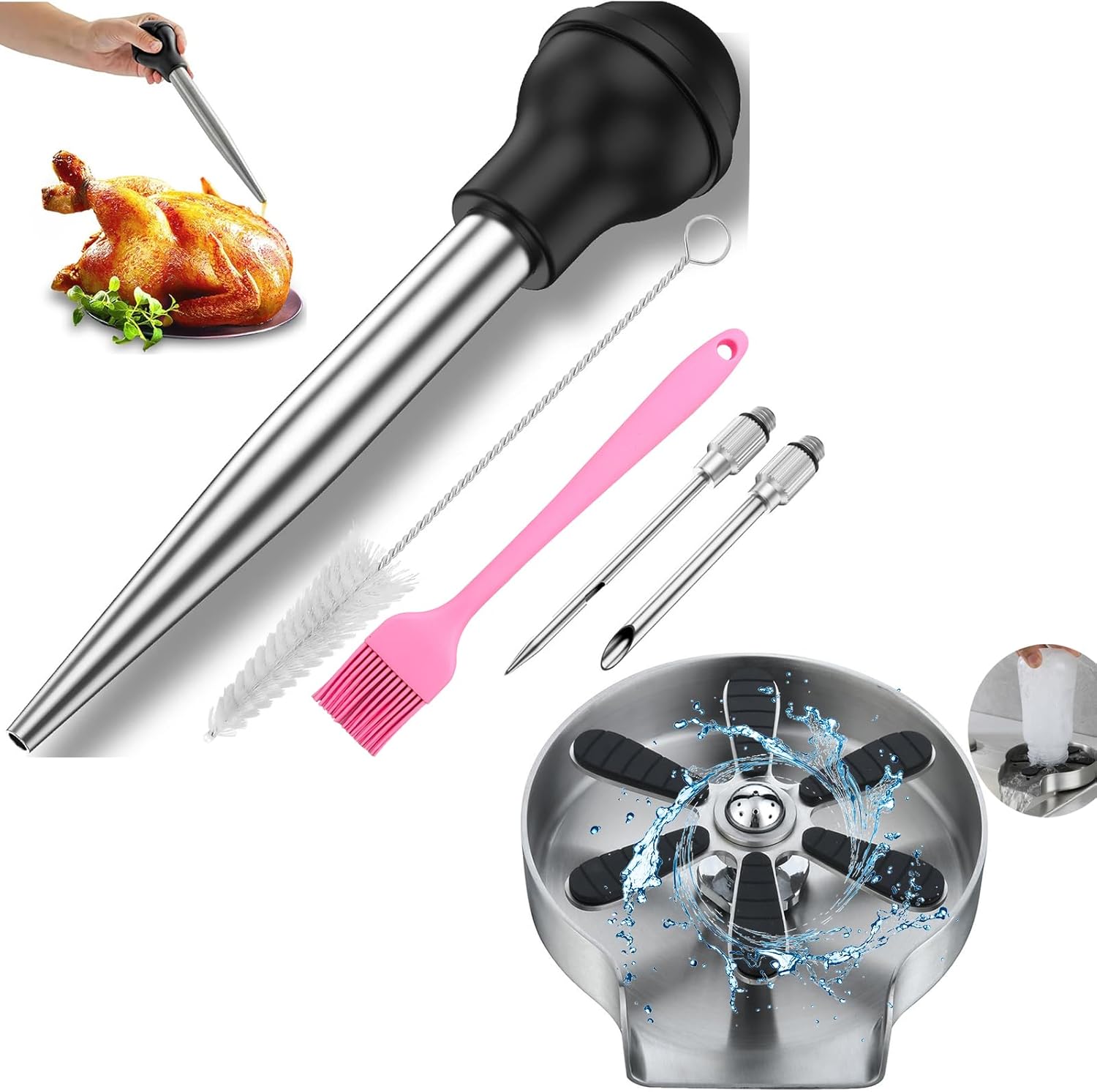 Amazon.com: Turkey-Basters for Cooking Stainless-Steel-Turkey-Baster ...