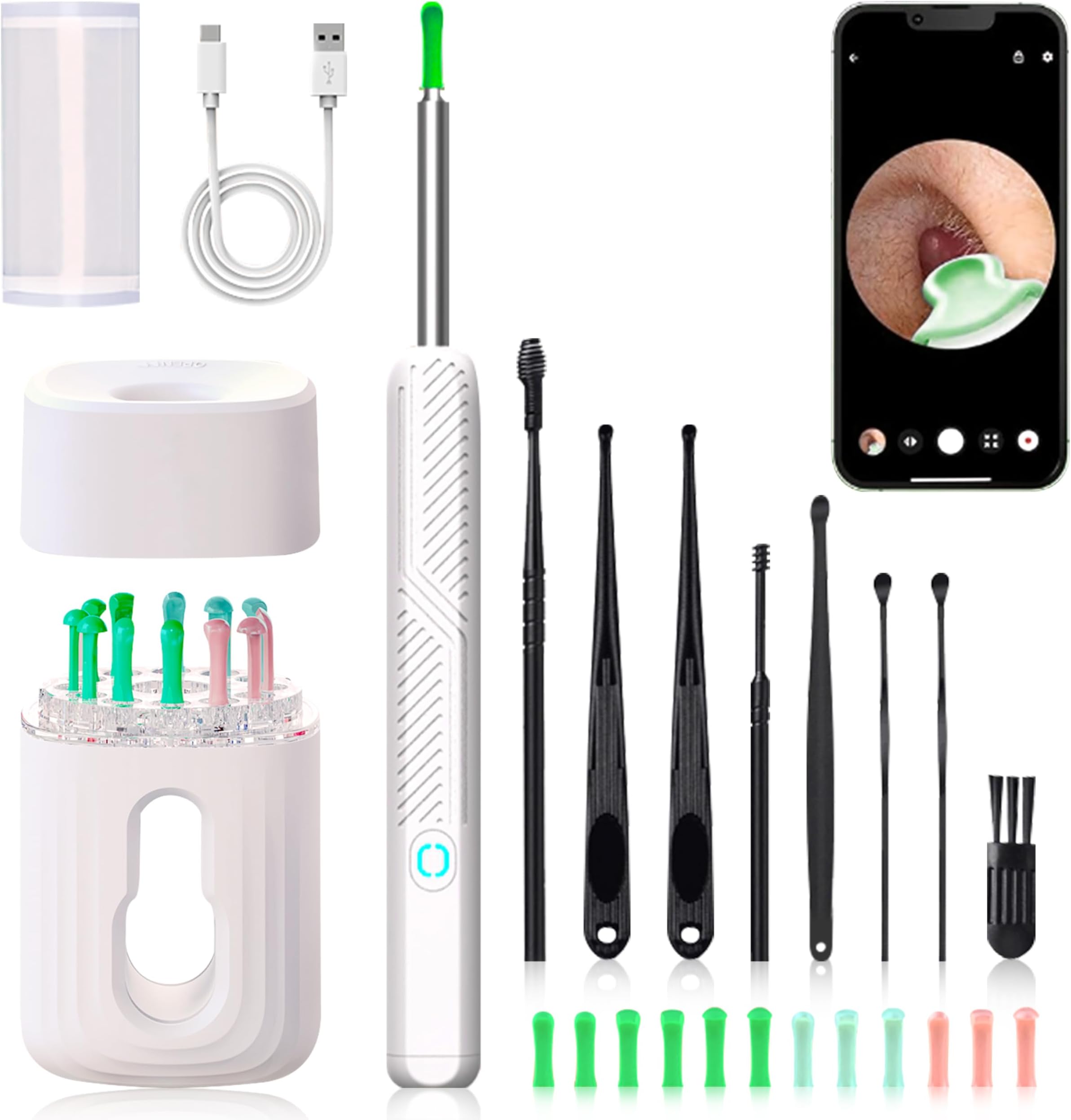 Amazon.com: Ear Wax Removal Tool - Wireless Ear Cleaner Kit with 1080 ...