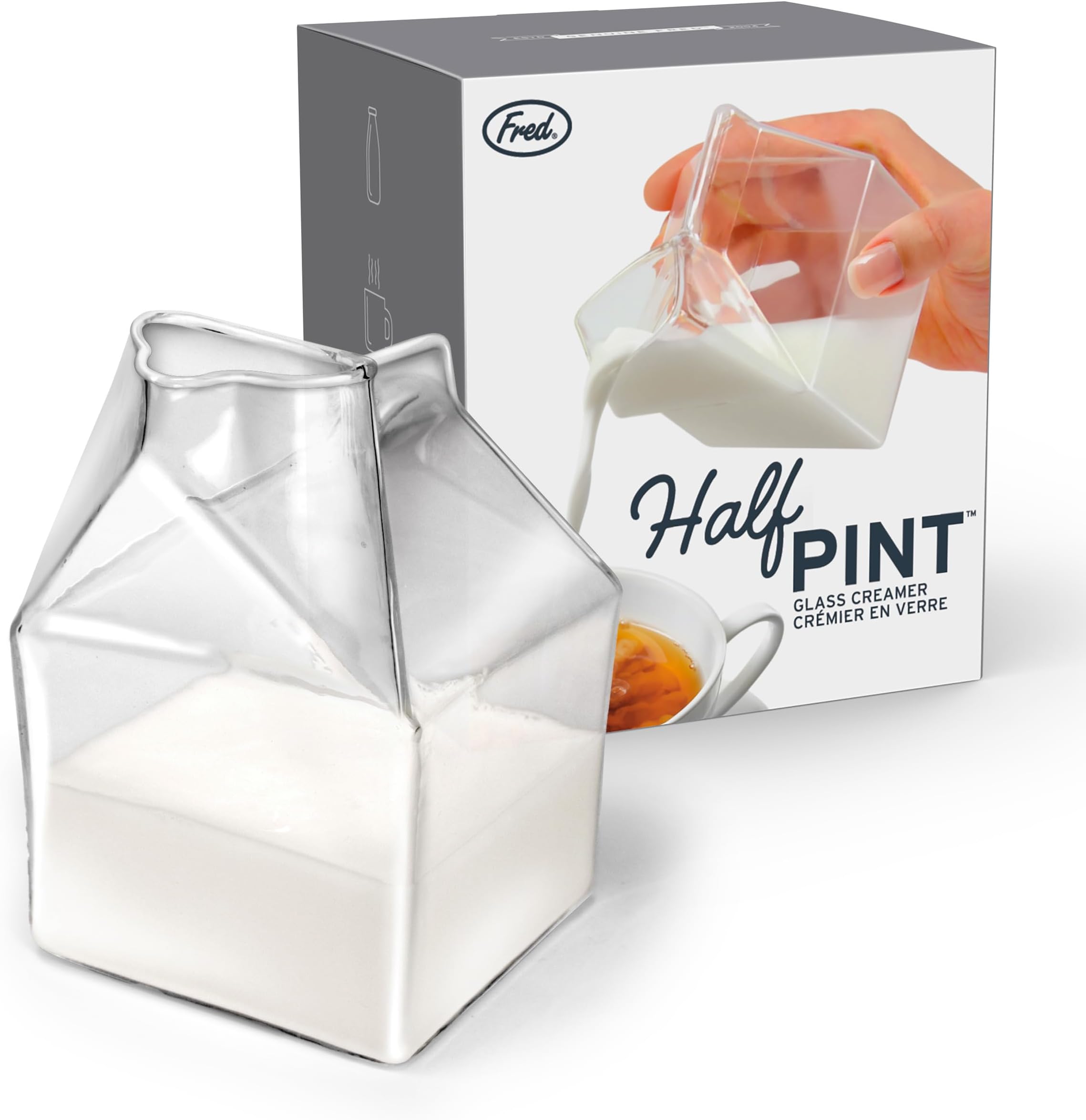 Amazon.com | Genuine Fred HALF PINT Glass Milk Carton Creamer: Kitchen ...