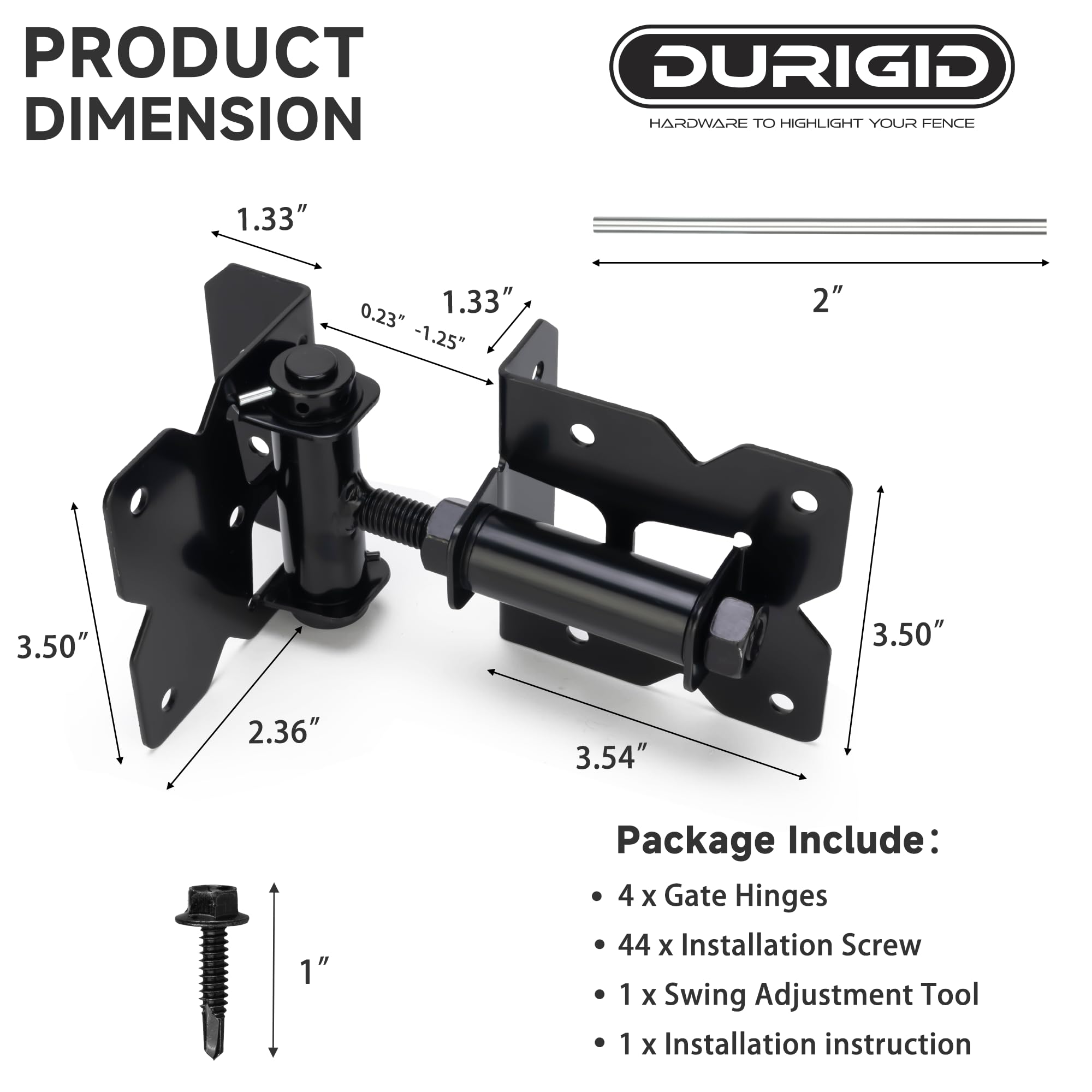 Snapklik.com : DURIGID Automatic Self Closing Gate Hinge For Vinyl
