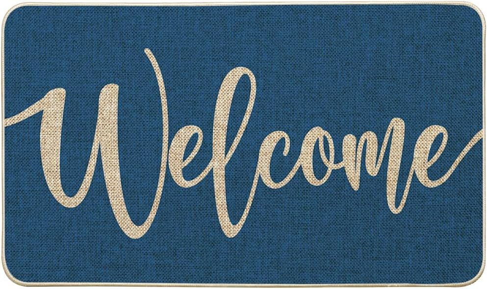 Amazon.com: Artoid Mode Blue Welcome Winter Doormat, Home Decor Low ...