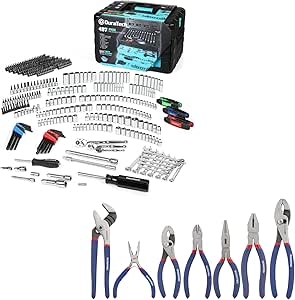 DURATECH 497-Piece Mechanics Tool Set+WORKPRO 7-piece Pliers Set ...