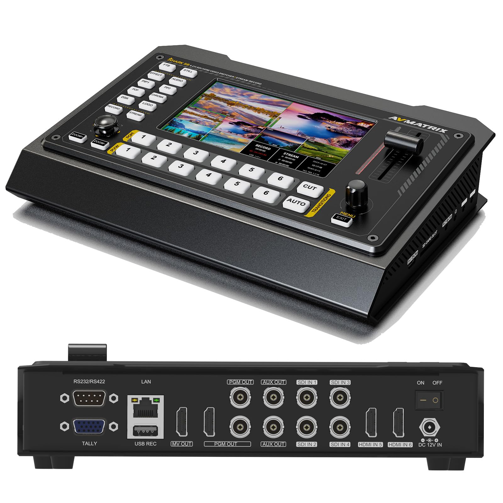 Buy AVMATRIXShark S6 5 inch Screen Multi-Camera Video switcher, SDI ...