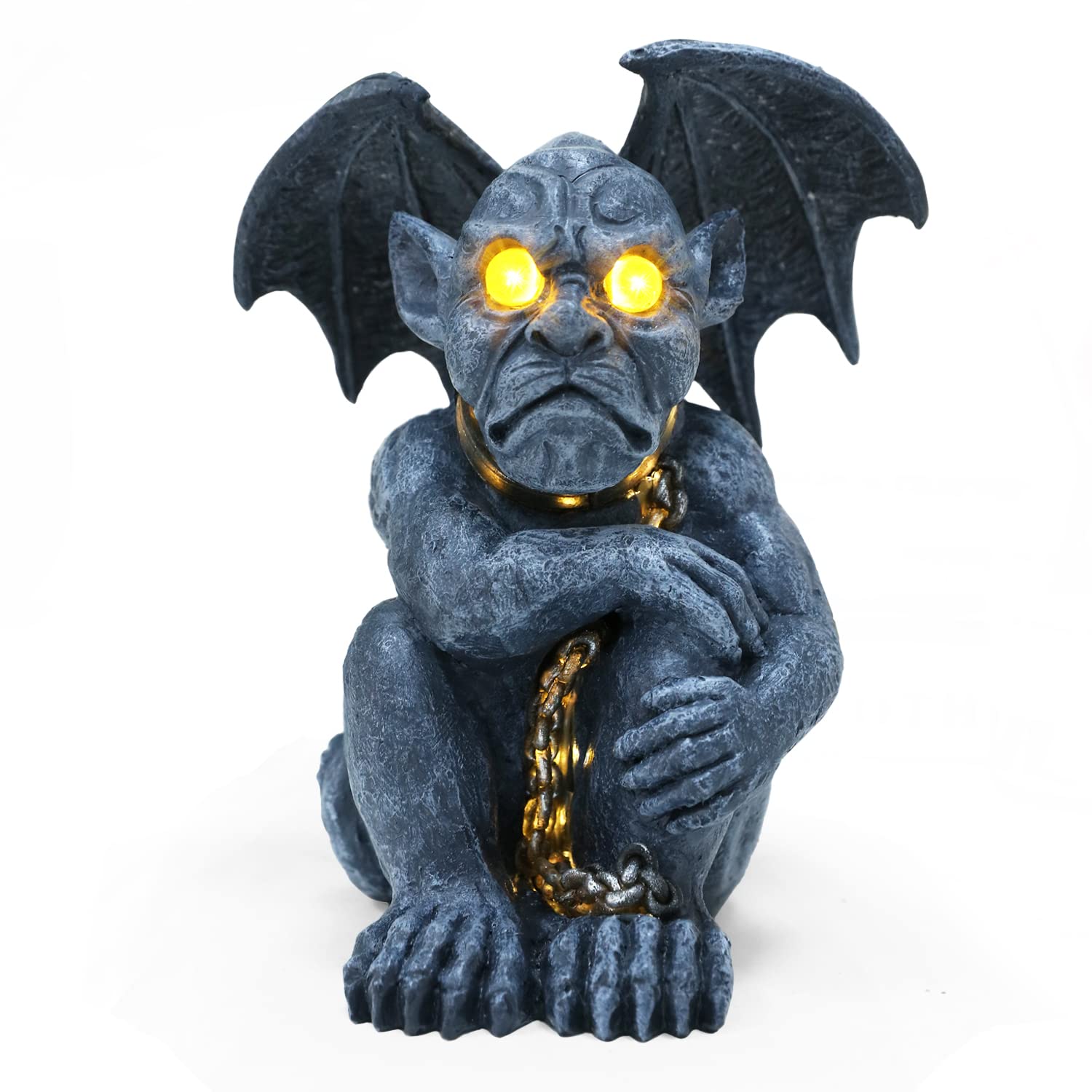 MIBUNG Large Chained Gargoyle Statue Outdoor with Solar Lights, Sitting ...