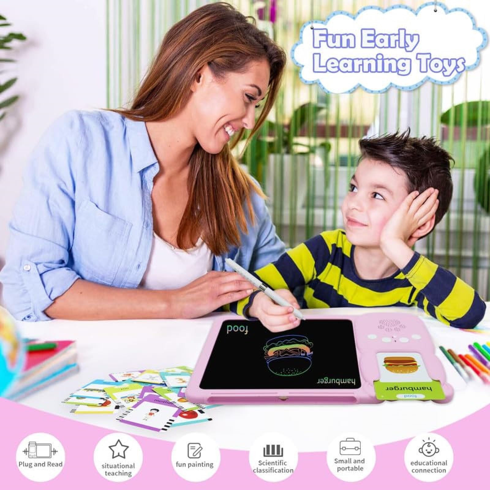 Snapklik.com : Talking Flash Cards LCD Drawing Board - Early ...